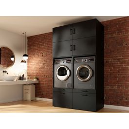 Kast WASHING 2 machines naast elkaar EXTRA LARGE zwart - Mobistoxx