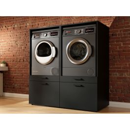 Kast WASHING 2 machines naast elkaar MEDIUM zwart - Mobistoxx